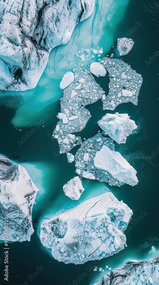 Icebergs breaking off from polar ice sheets, a stark visual of climate ...