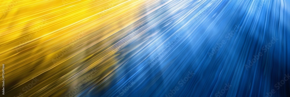 Abstract blue and yellow light rays effect background Stock ...