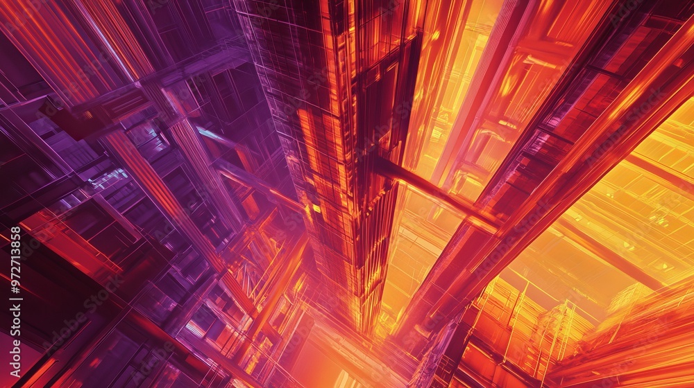 Heatmap of a skyscraper's internal temperature, with warm colors ...