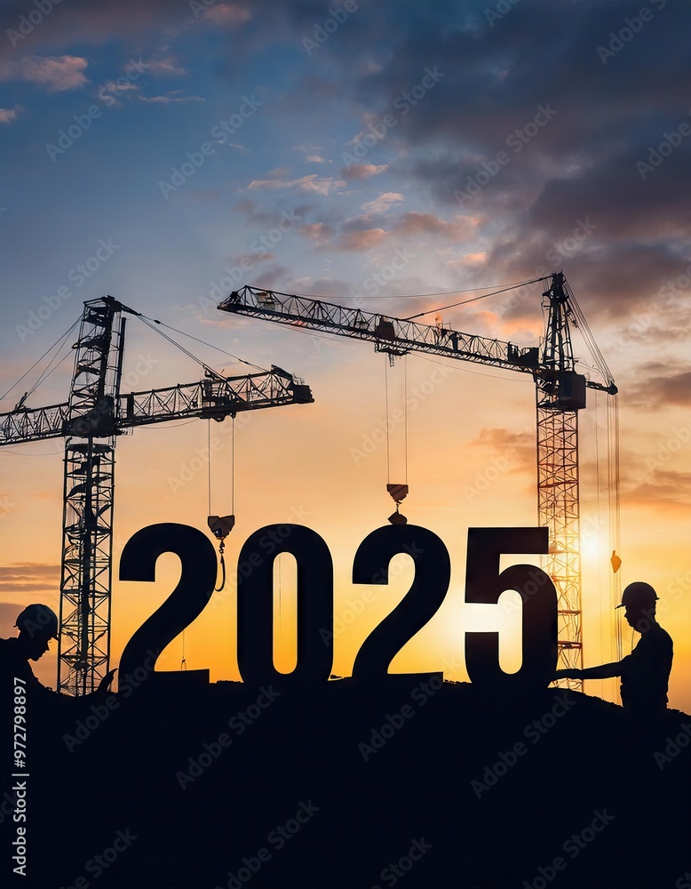 2025 new year construction site Stock Photo | Adobe Stock