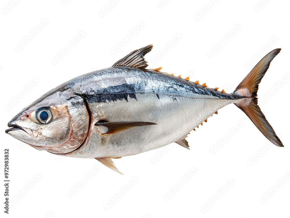 High-resolution image of a fresh tuna fish isolated on a white ...