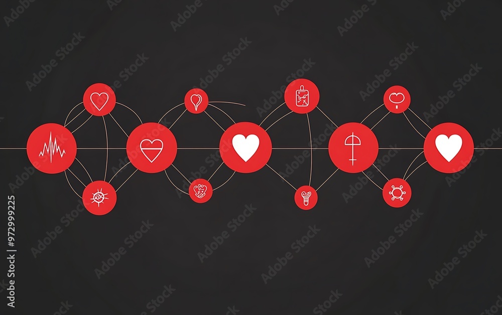 Illustration Stock Unity in Blood Types - Modern Flat Vector Symbols ...