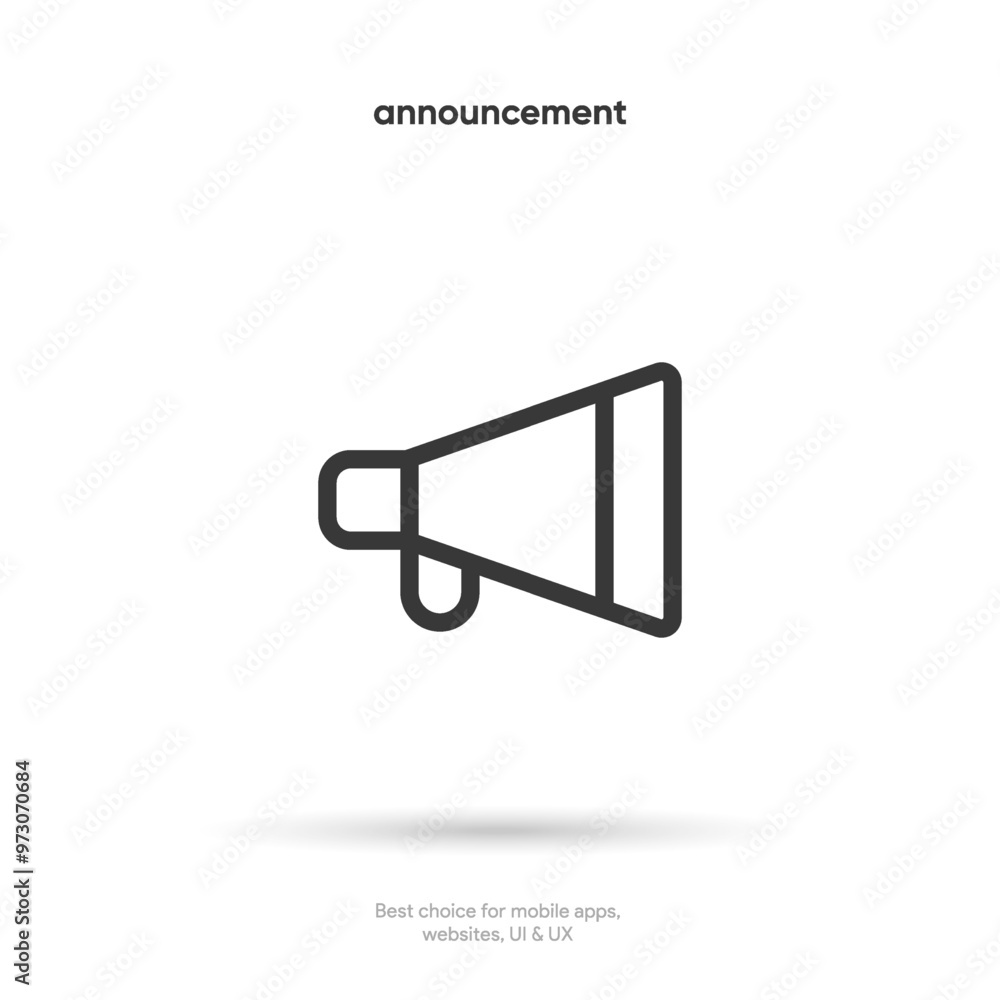 Speaker and sound icon. Computer voice icon. Megaphone and music icon ...