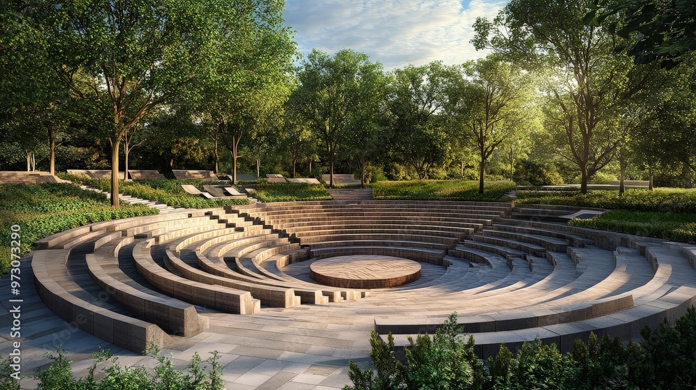 A modern amphitheater design draws inspiration from ancient structures ...