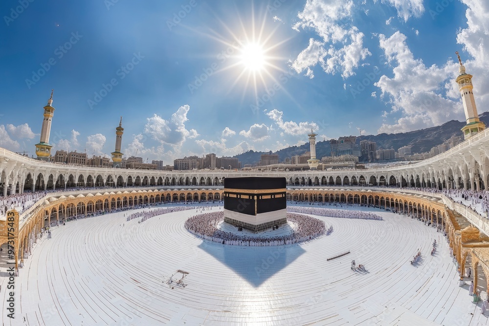 Makkah al mukarramah A panoramic view of the Kaaba in Mecca Saudi Arabia during the Hajj ...