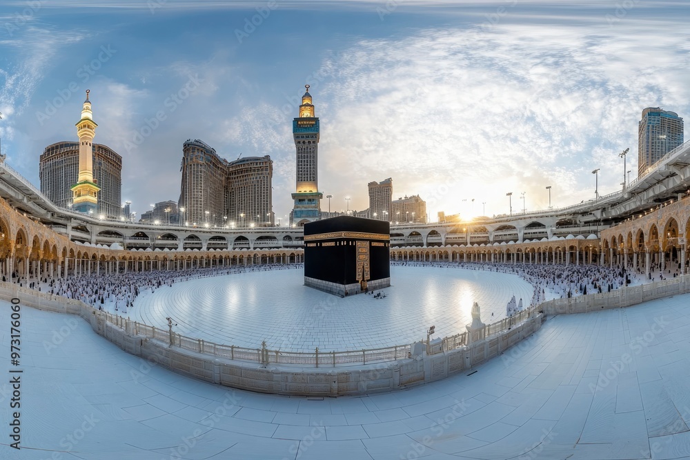 Makkah al mukarramah A panoramic view of the Kaaba in Mecca Saudi Arabia during the Hajj ...