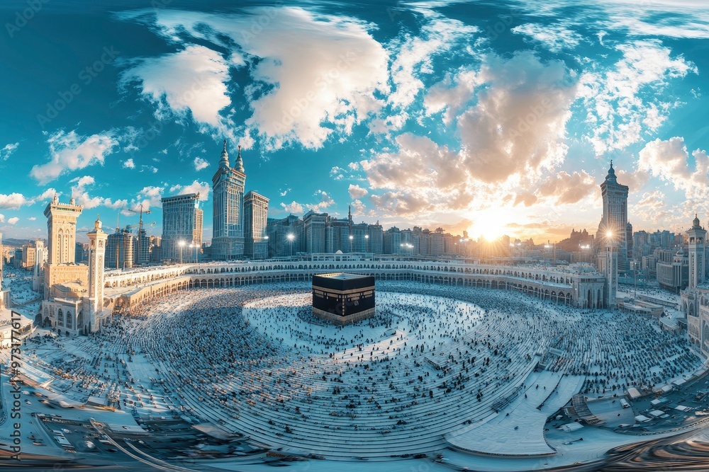 Makkah al mukarramah A panoramic view of the Kaaba in Mecca Saudi Arabia during the Hajj ...