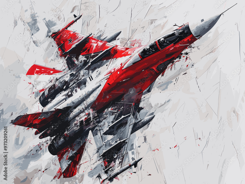 Fighter jet fighter jet aircraft illustration painting background ...