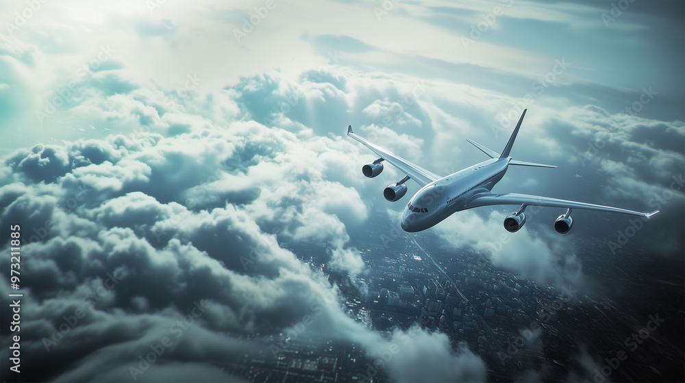 Airplane Flying Against a Clear Sky – Captivating Image of a Airplane ...