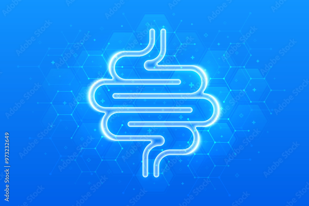 Intestine icon. Intestine health. Diagnosis, treatment of the bowel ...