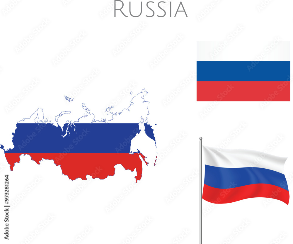 Russian map isolated on white background. for website layouts ...