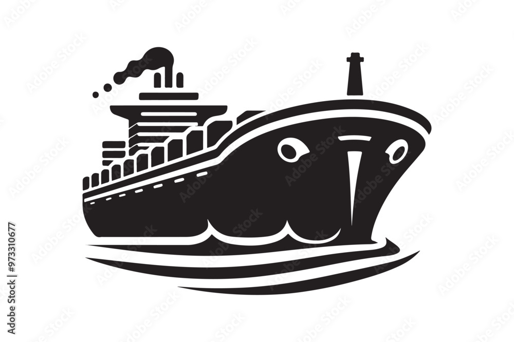 High-Resolution Super Tanker Silhouette Vector Illustration - Perfect ...