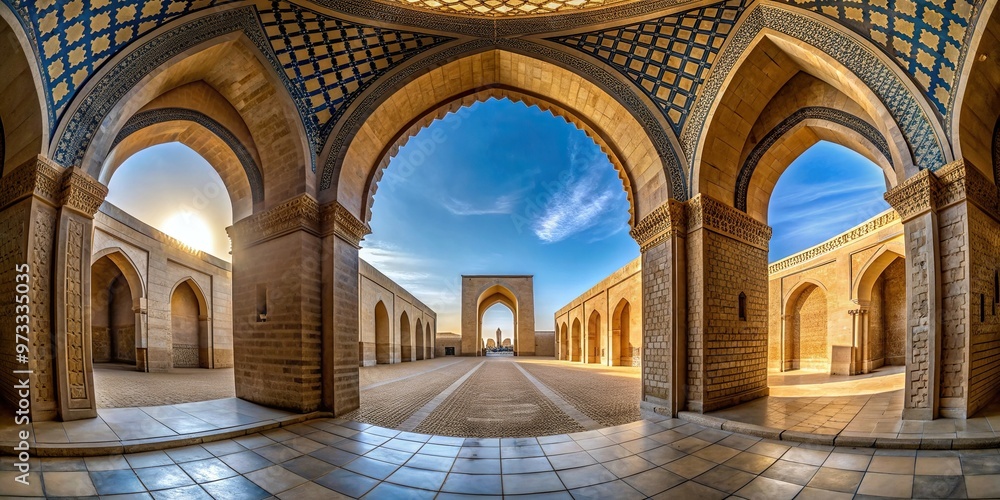 arabesque, fisheye, landmark, traditional, doorway, Islamic ...