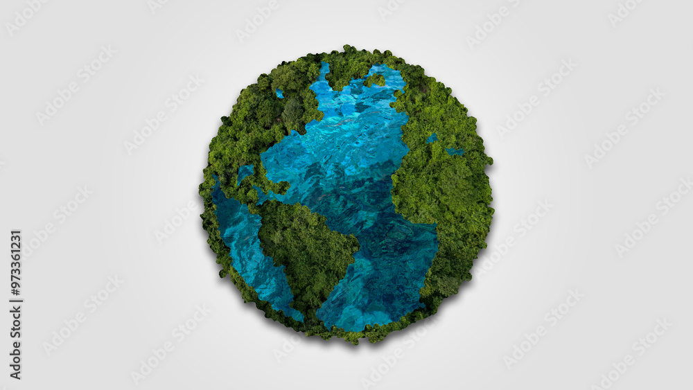 Tree shaped like the World map. Green World Map tree shaped of world ...
