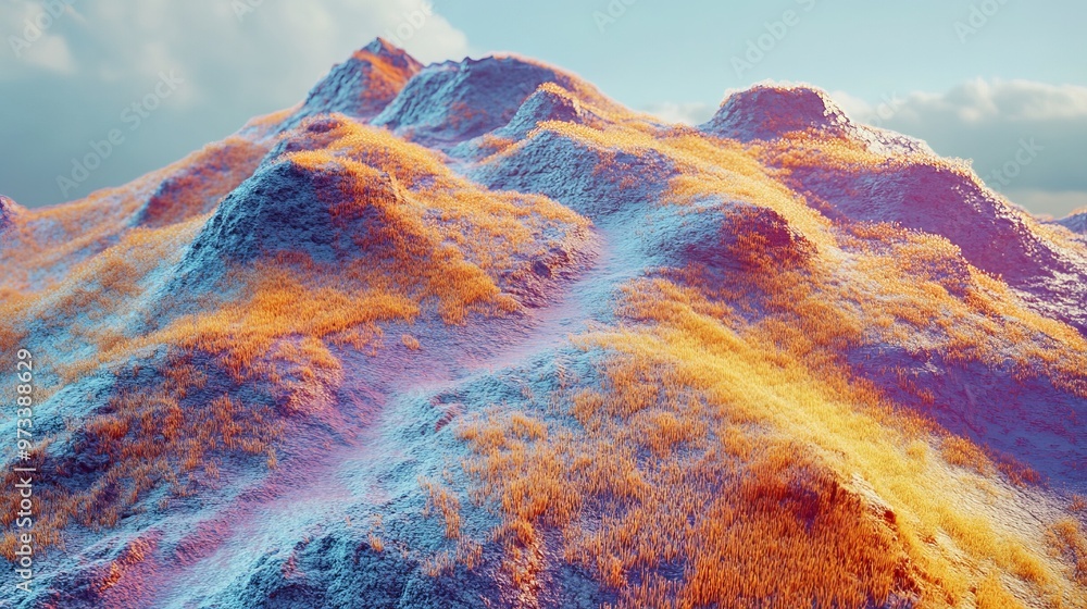 Heatmap of a mountain trail, with warm colors highlighting the most ...