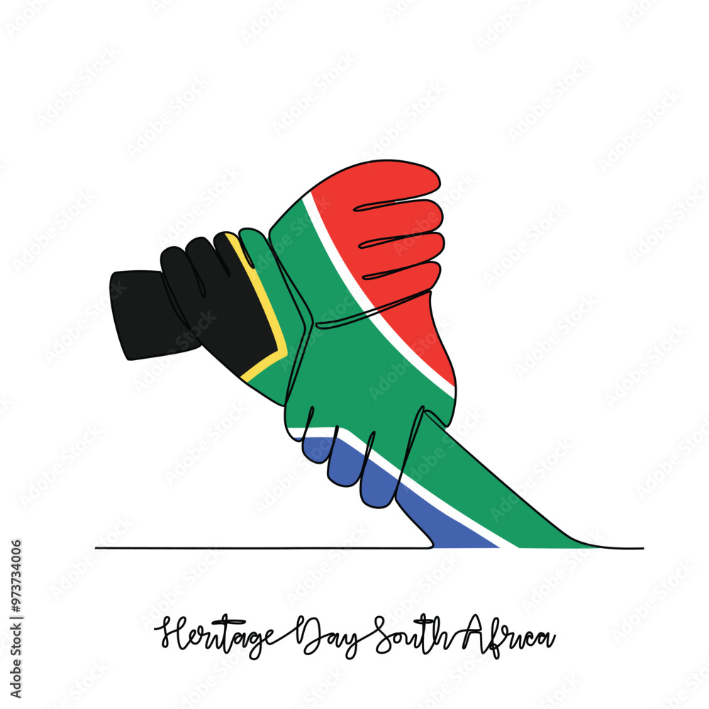 One continuous line drawing of Heritage Day South Africa Vector ...