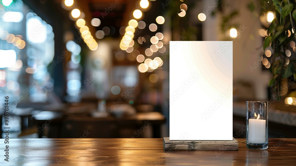 Menu Frame Tent Card Stand Mockup: Featuring a Blurred Background ...