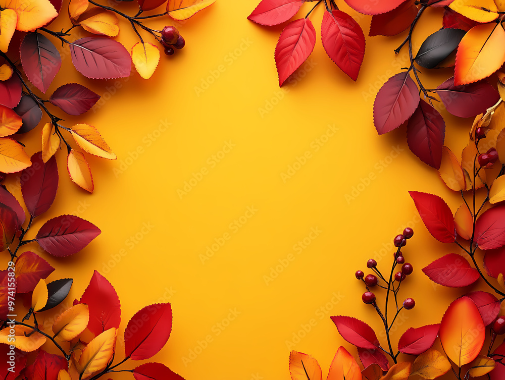 autumn leaves frame, background with copy space Stock Illustration ...