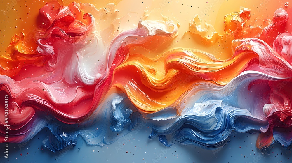 vibrant advertisement using 3D liquid fonts that appear to drip and ...