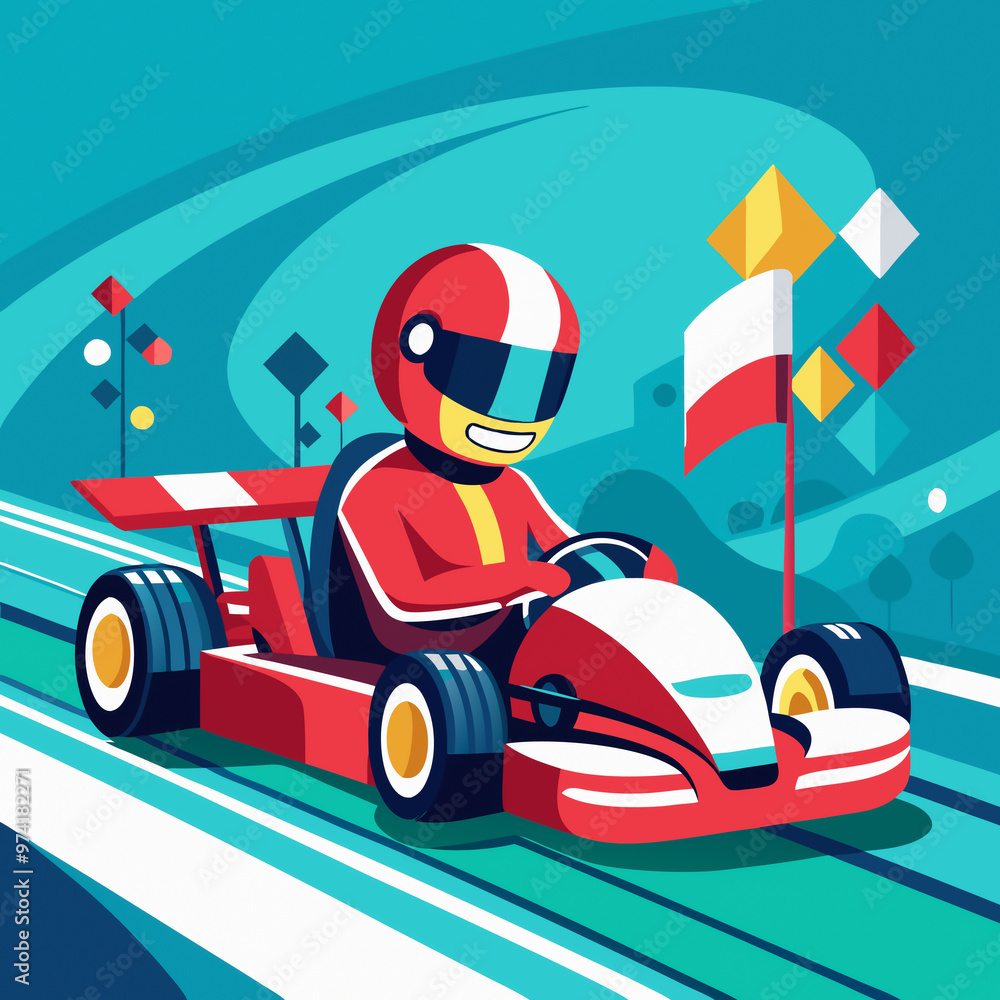 Go-Kart Racing Clip Art Logo for Sports-Themed Graphics | Great for ...