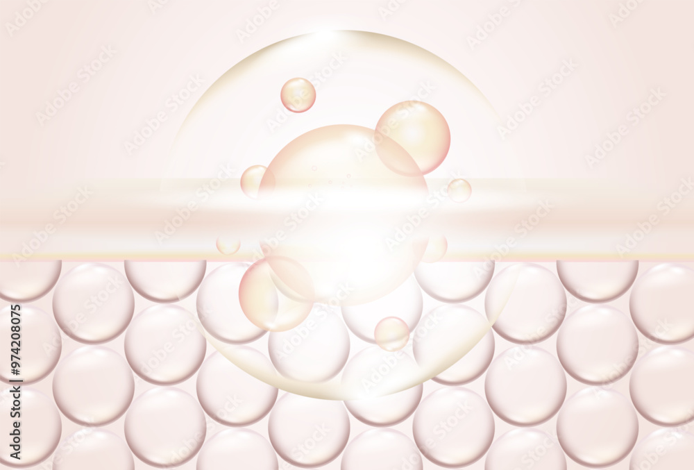 skin cell. serum molecules through the skin layer and reduce up saggy ...