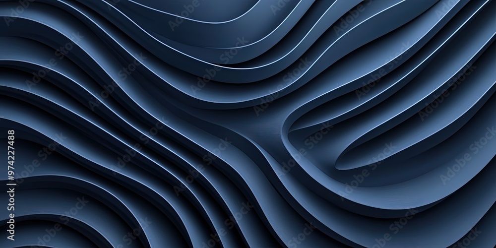navy blue abstract wavy background Stock Illustration | Adobe Stock