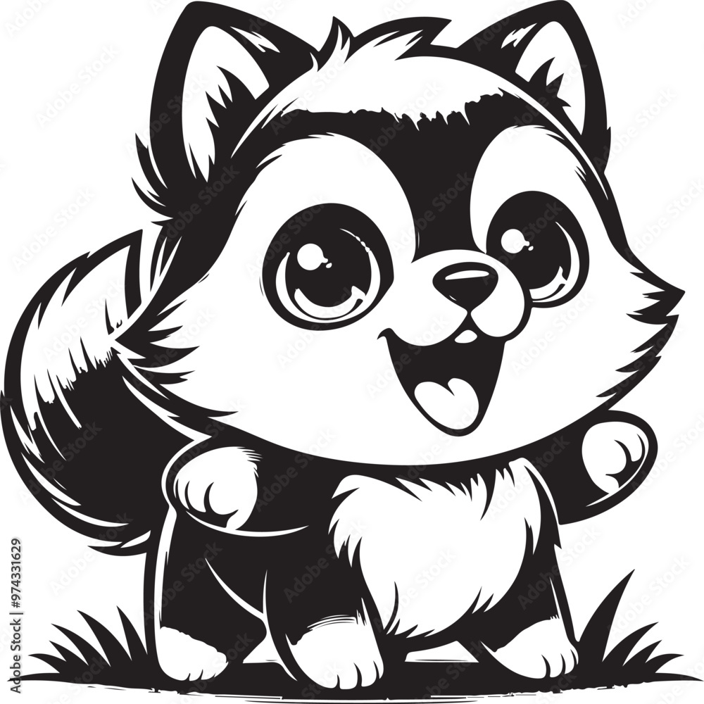 Stock-Vektorgrafik „cute wolf clipart vector design,awesome cute wolf ...