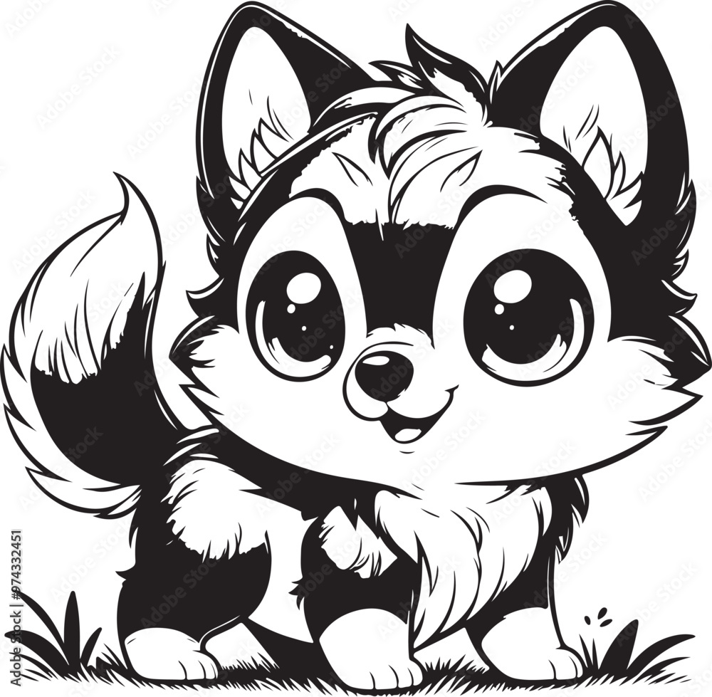 cute wolf clipart vector design,awesome cute wolf svg,high resolution ...