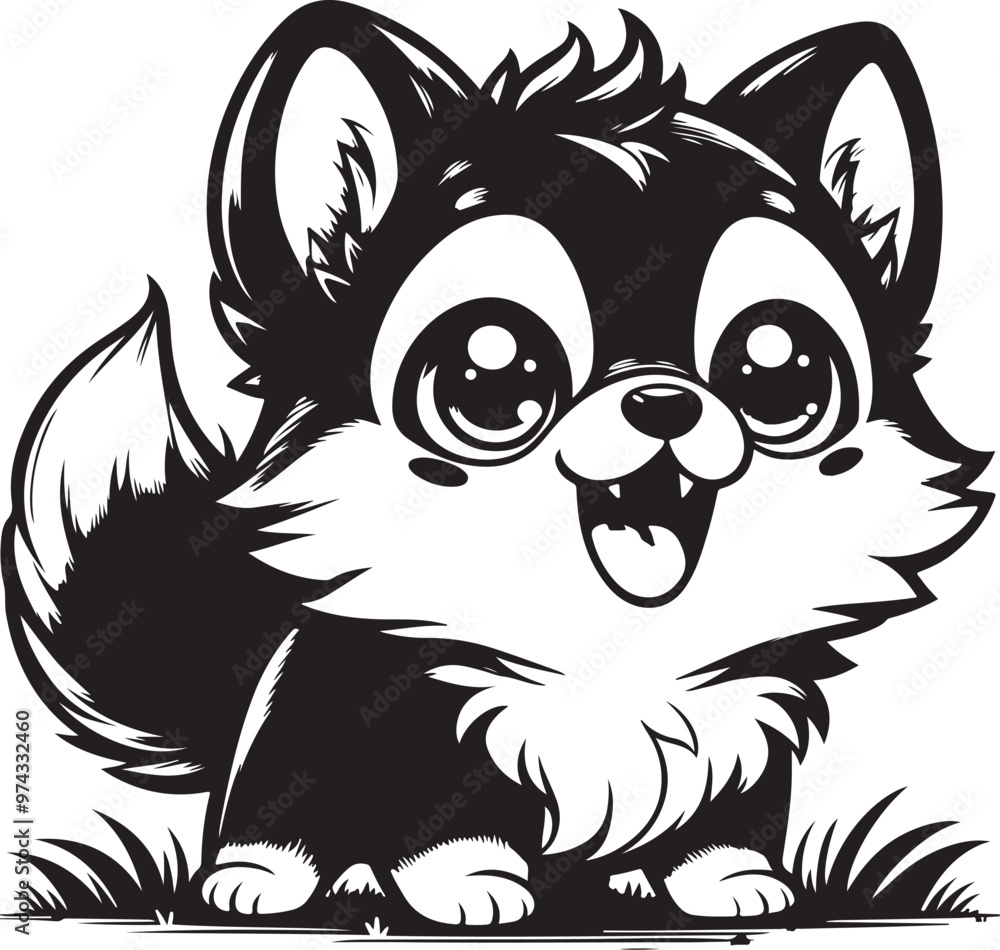 cute wolf clipart vector design,awesome cute wolf svg,high resolution ...