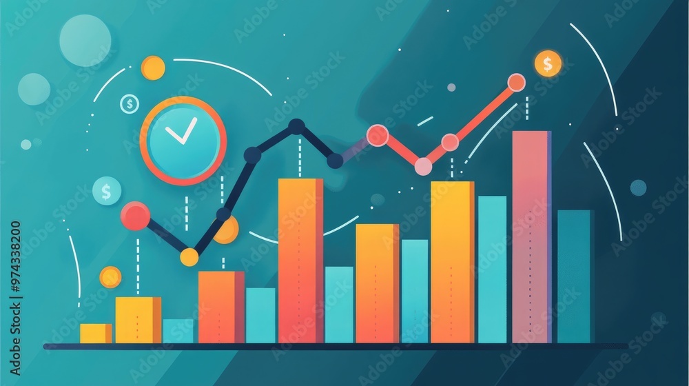 A barometer chart showcasing financial growth, with progressively ...