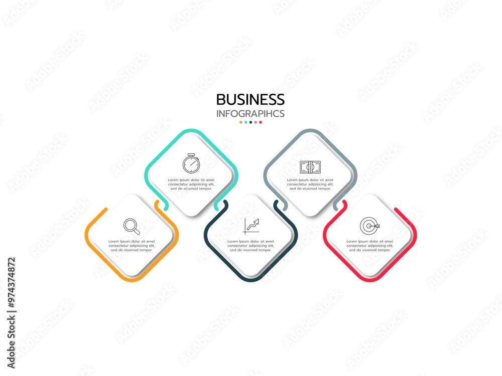 Business data visualization. Process chart. Abstract elements of graph ...