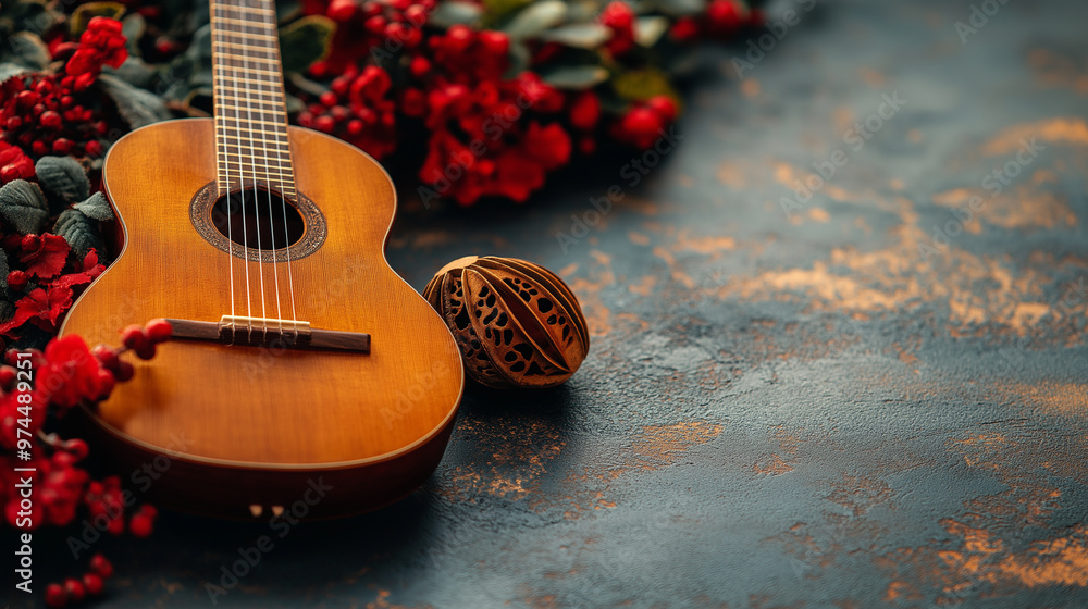 Flamenco Guitar and Castanets, featuring a Flamenco guitar with ...