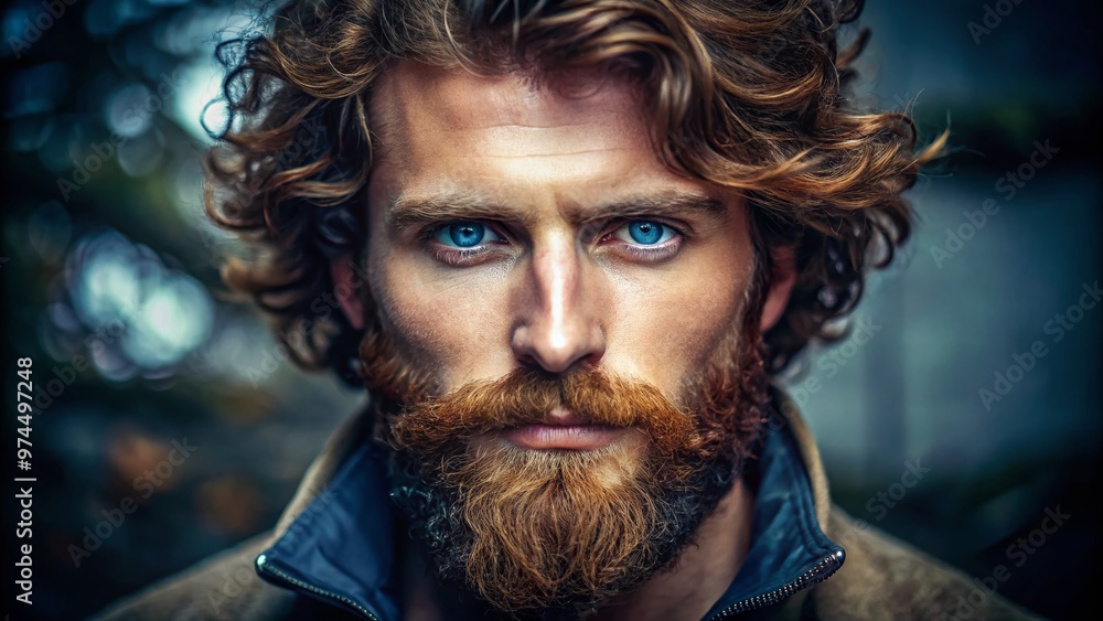 Stock-Foto „A ruggedly handsome male model showcases a magnificent ...