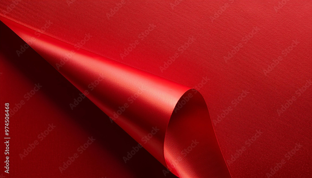 Red page with curled corner, empty paper template, vector post for ...