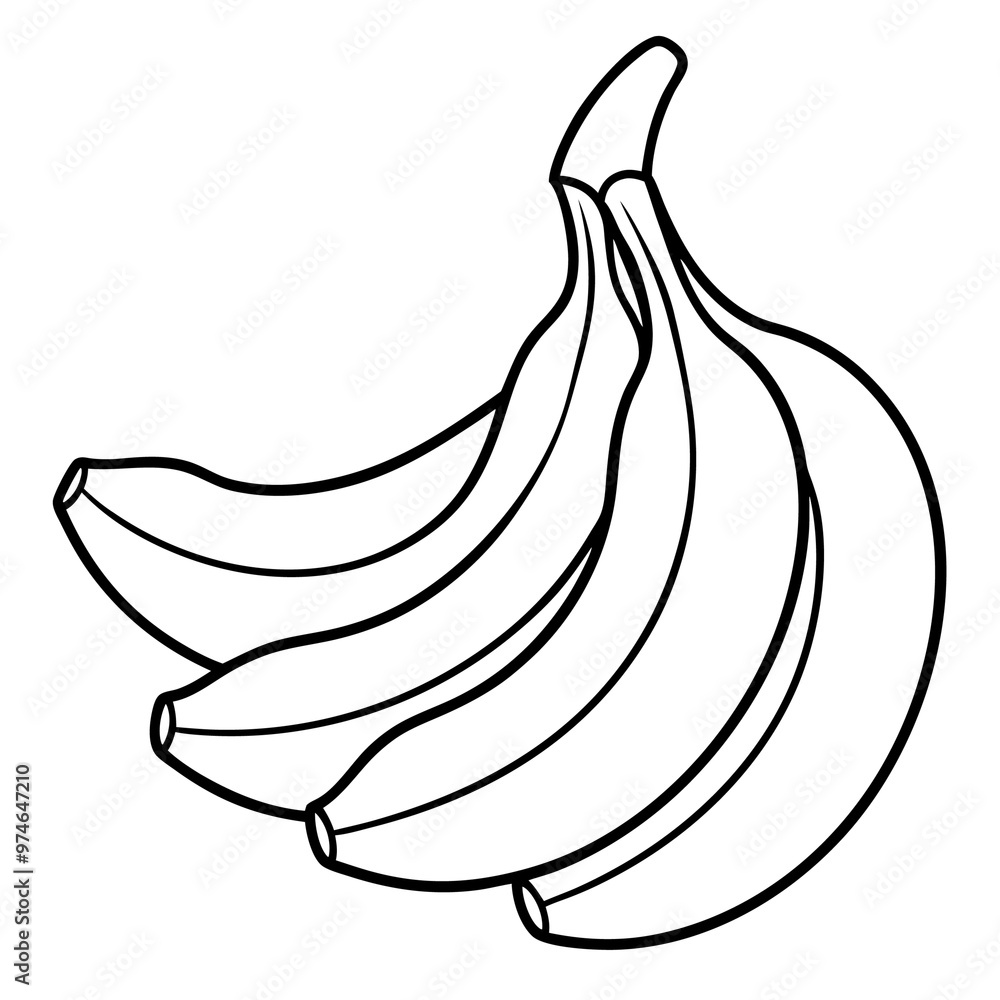 various bananas outline coloring book page line art drawing Stock ...