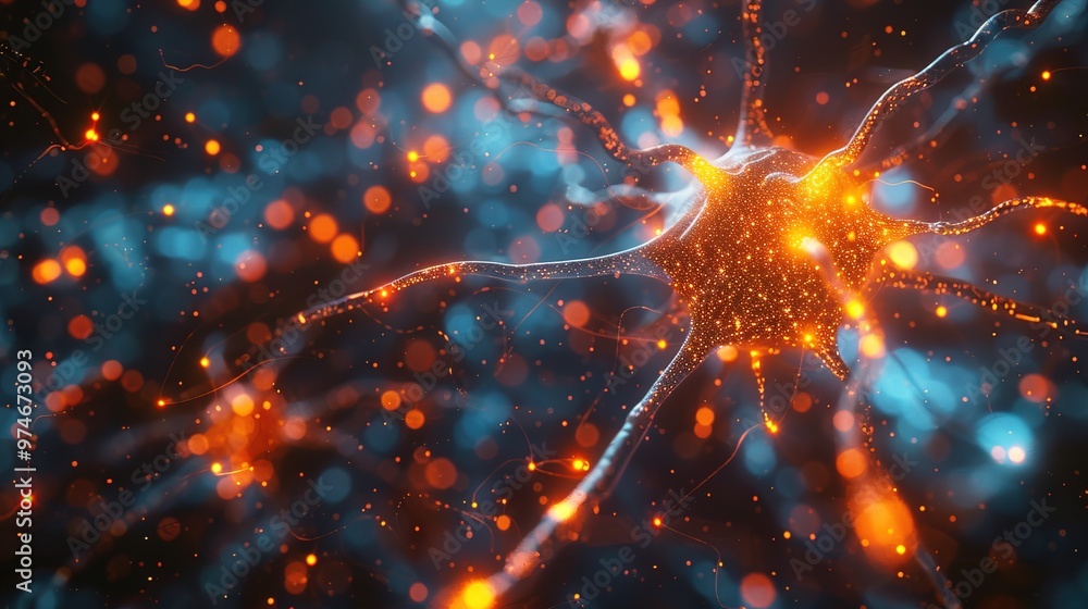 Neuron cells neural network under microscope neuro research science ...