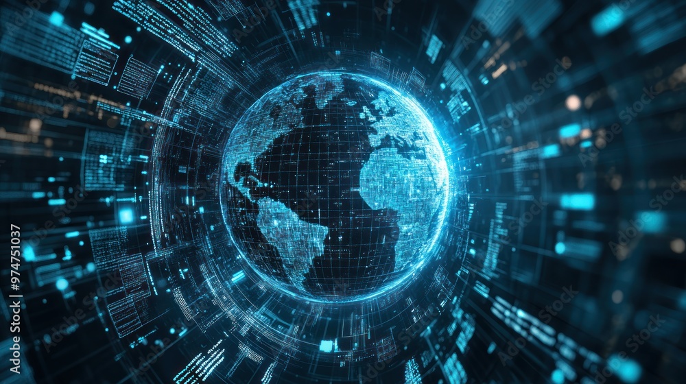 Explore the Digital Realm: A Futuristic Glimpse of Earth Within a High ...