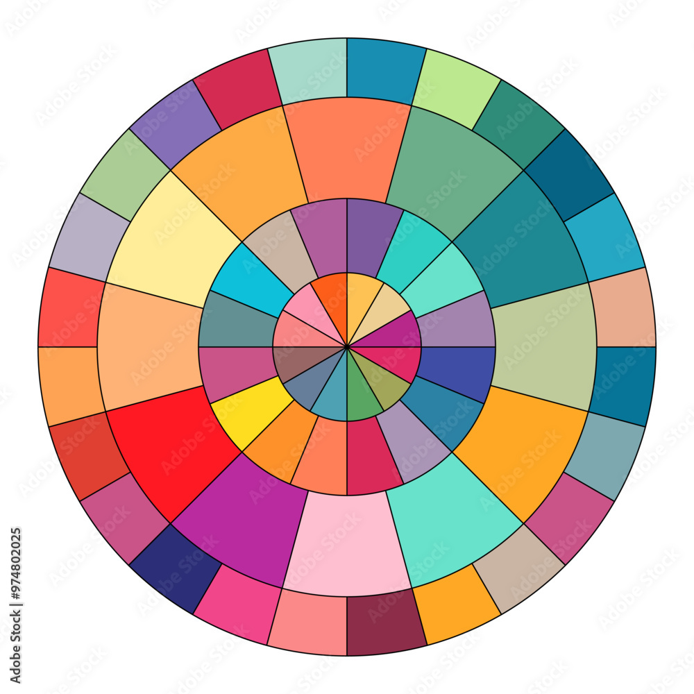Colorful vector design of a color wheel, isolated on white background ...