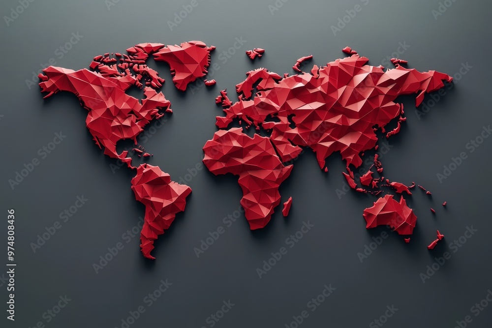 Red in World Flags depicted in a geographic infographic, showcasing ...