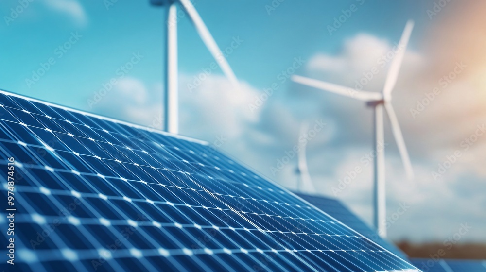 Offshore Wind Farms and Solar Panels Powering Green Hydrogen Production ...