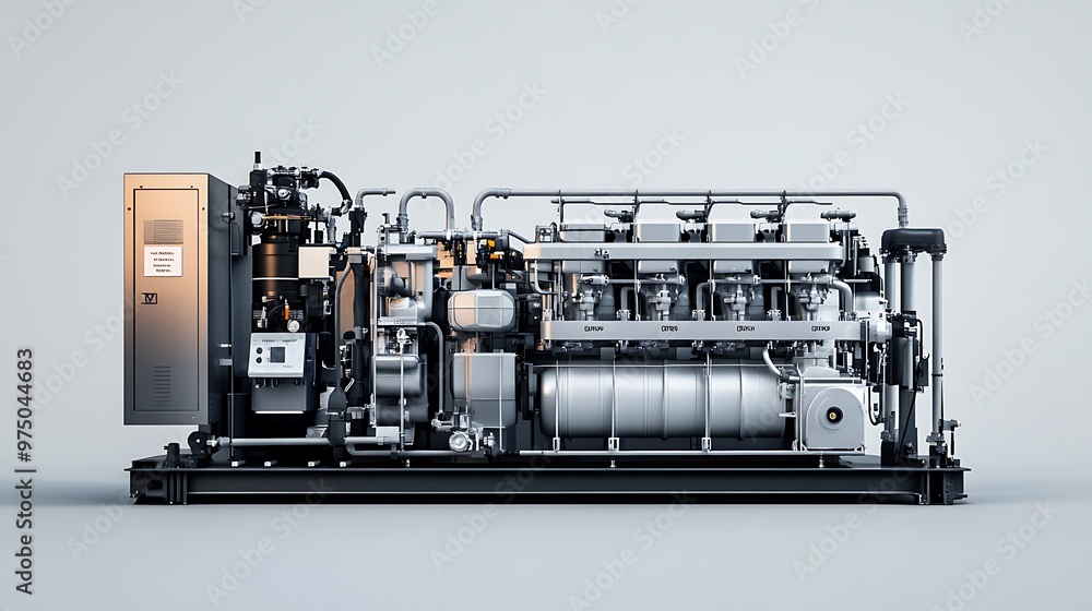 An ultra-detailed, high-resolution photo of an integrated generator ...