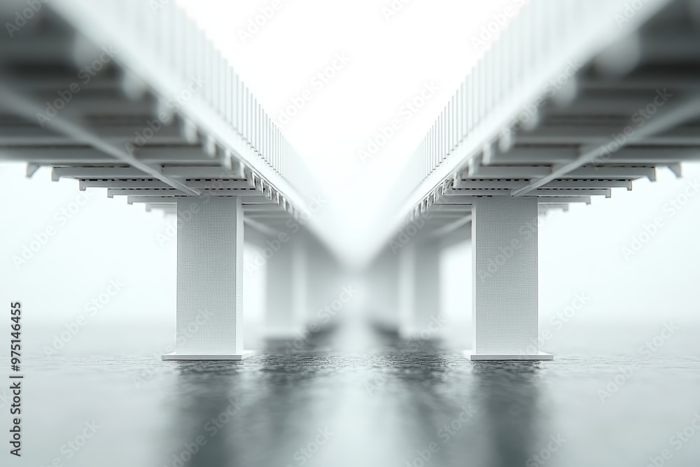 Architectural photography of a 3d model bridge project showcasing ...