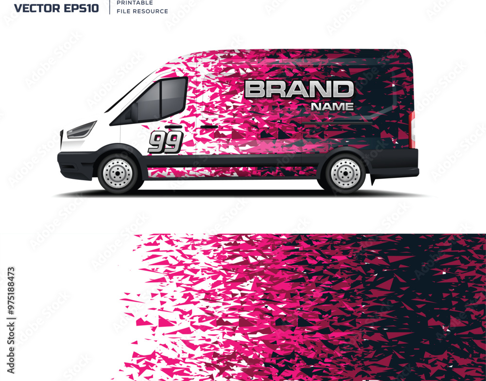 Car van Wrap design for company, decal, wrap, and sticker. abstract ...