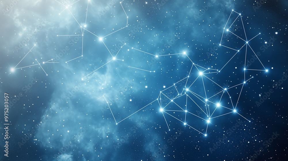 A light and airy background featuring constellations outlined in ...