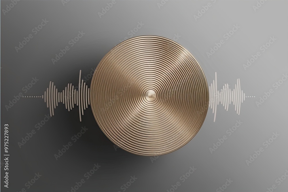Spherical Sound Wave Design with Acoustic Harmony Emblem and Radial ...