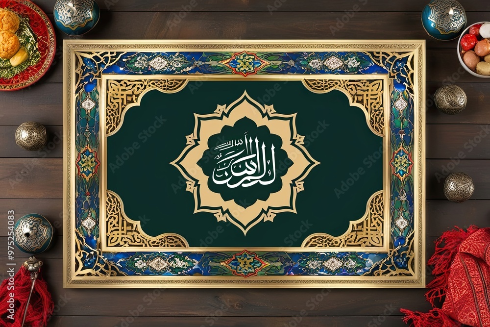 Islamic Ceiling Frame Featuring Tajik and Eritrean Design for Ramadan ...
