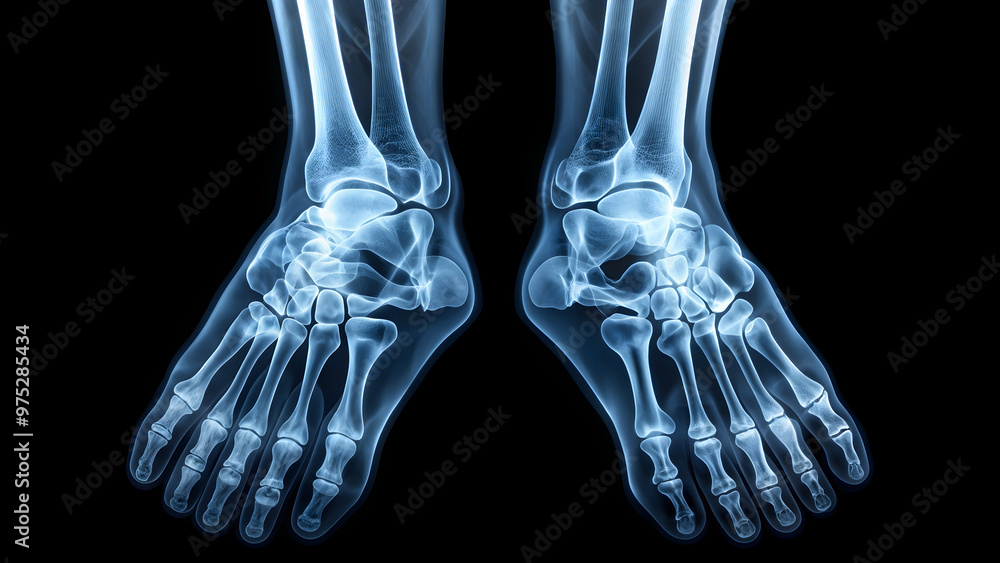 Stock-Illustration „X-ray of two feet showing bones and structure, x ...