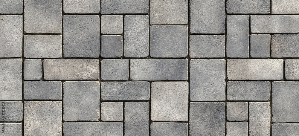Gray color, rectangular seamless texture of paver bricks, seamless ...