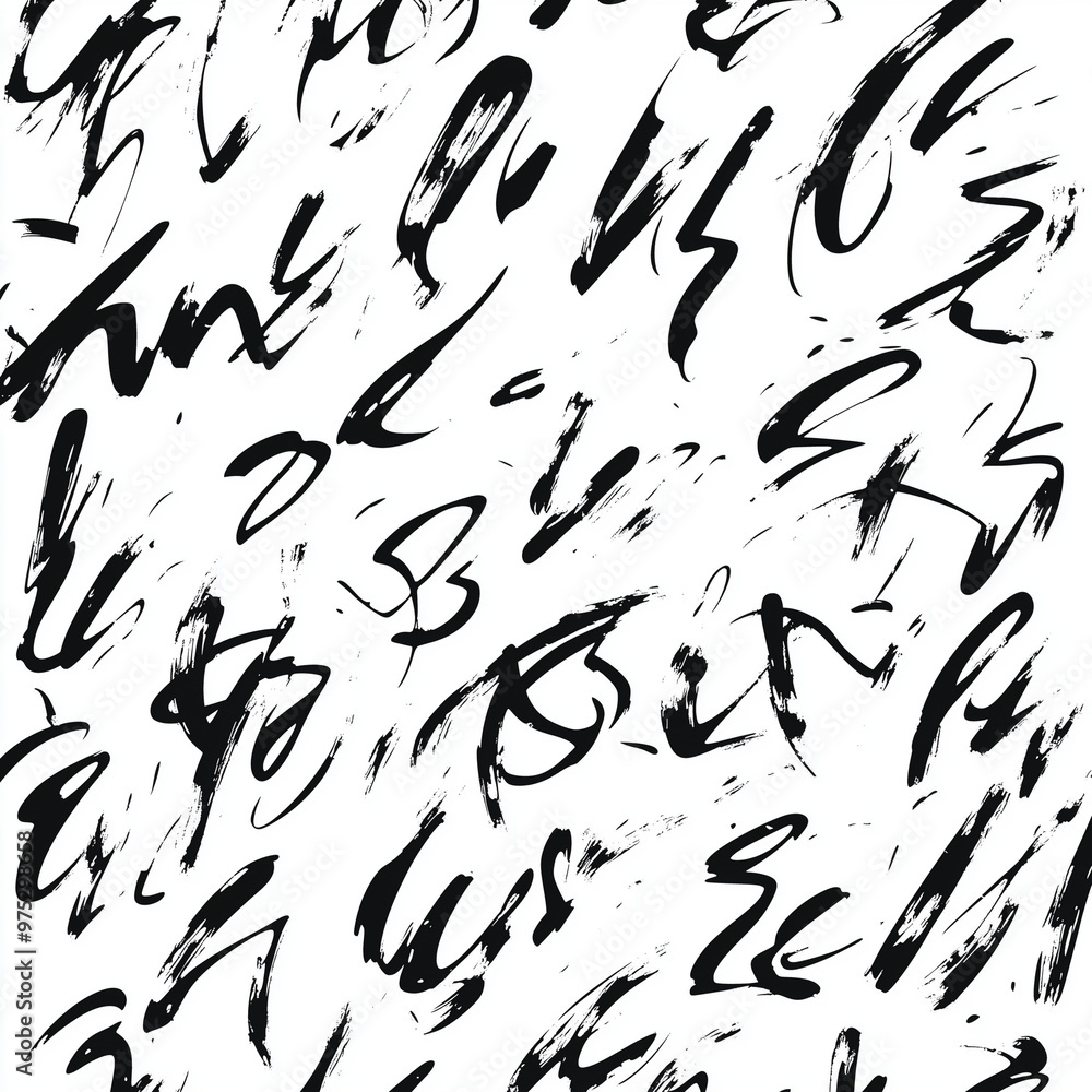 Scrawling Script Pattern: Elegant Background Vector Illustration with ...