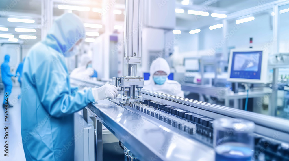 Advanced electric vehicle battery production line with robotic arms ...